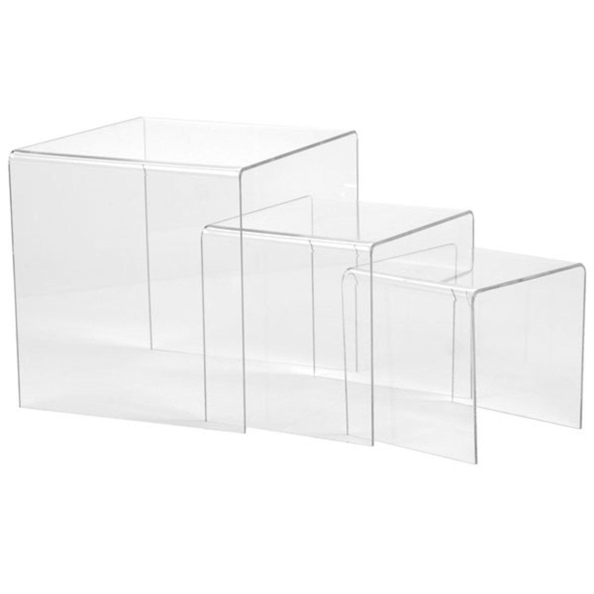 Set of 3 Acrylic Risers - Large - Clear – Omaha Fixture