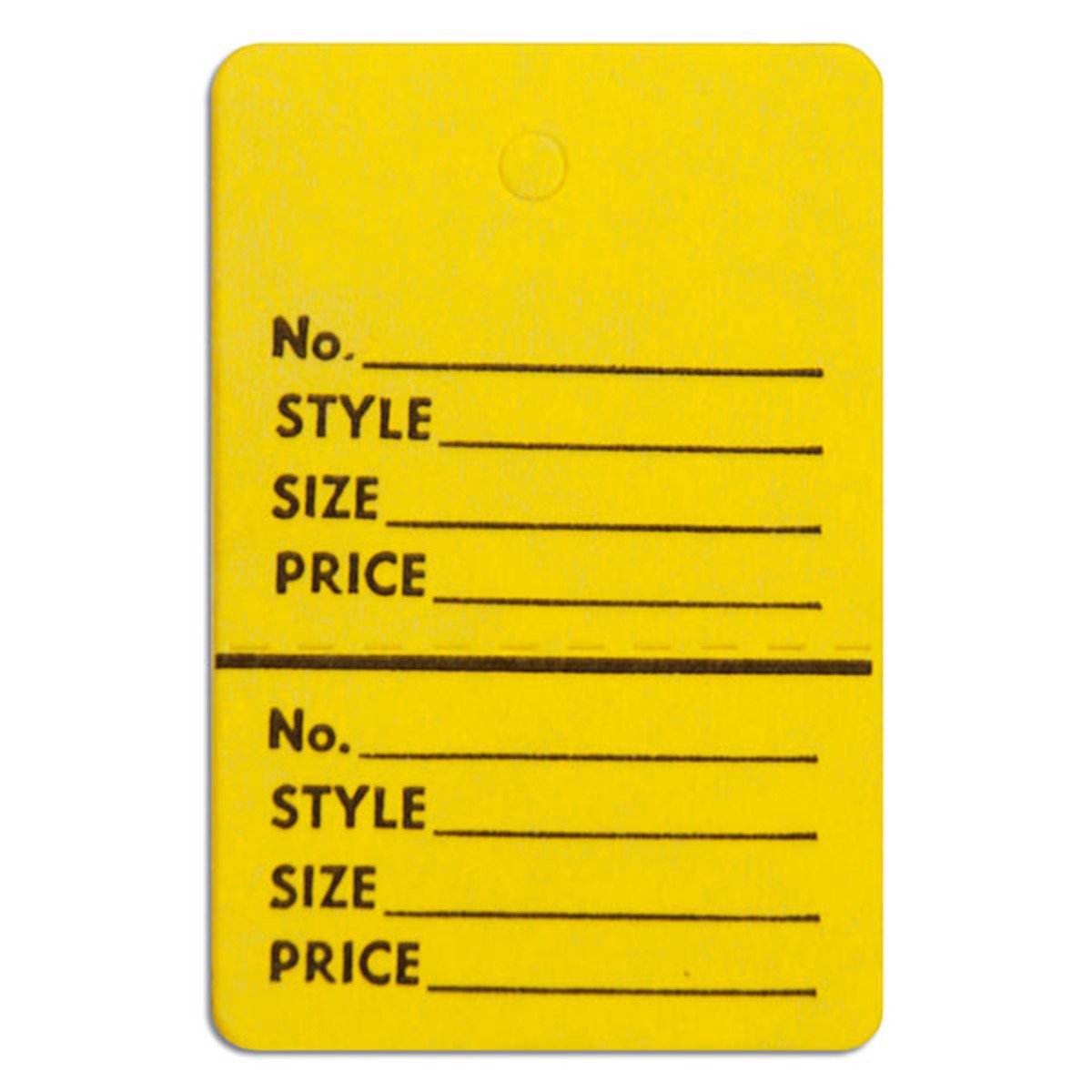Merchandise Tag without String - 1-1/2" x 1-3/4" - Yellow – Omaha Fixture